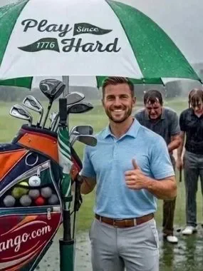 Fairway Foundry | Bags | Play Hard Golf Umbrella Green And White By ...